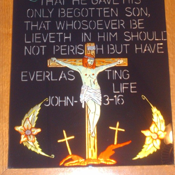 Reverse glass painting | Art | Gorgeous Old Reverse Glass Painting Of ...